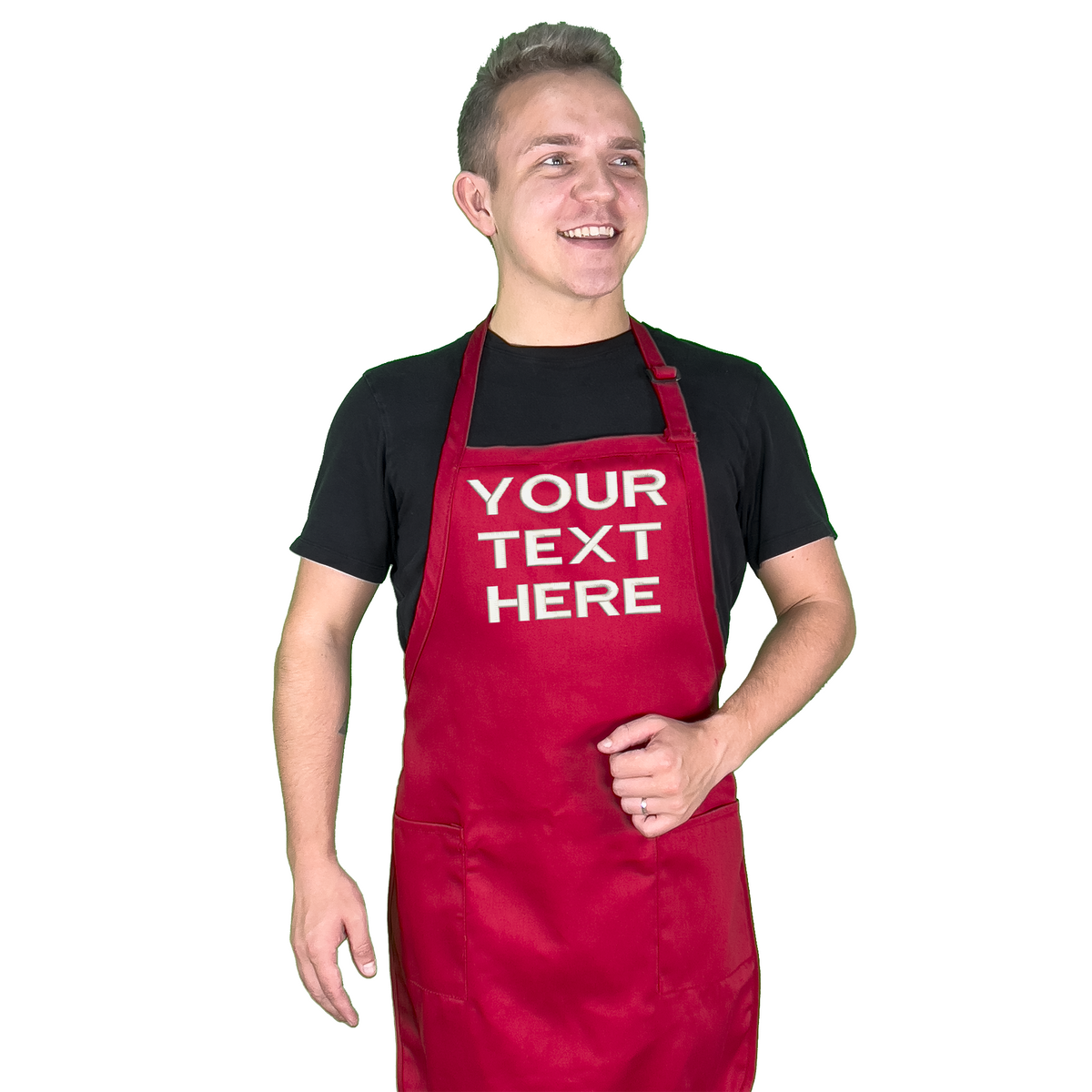 Personalized Chef Name Embroidered Apron (RED) — Place4Print - Best ...